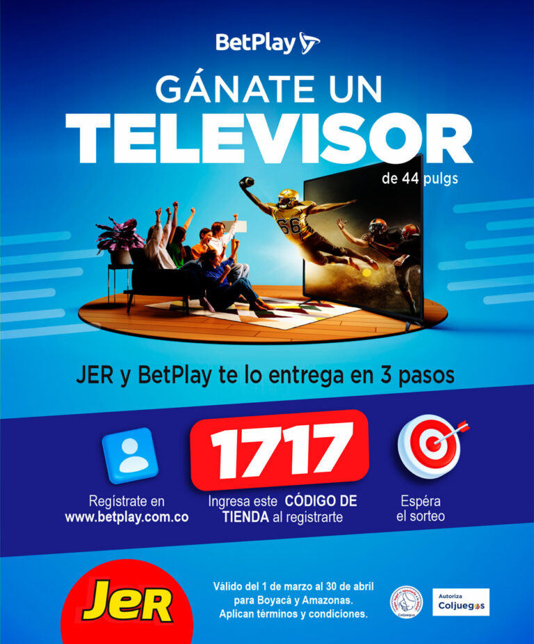 Regístrate en BetPlay en Boyacá y Amazonas y podrás ganarte un TV